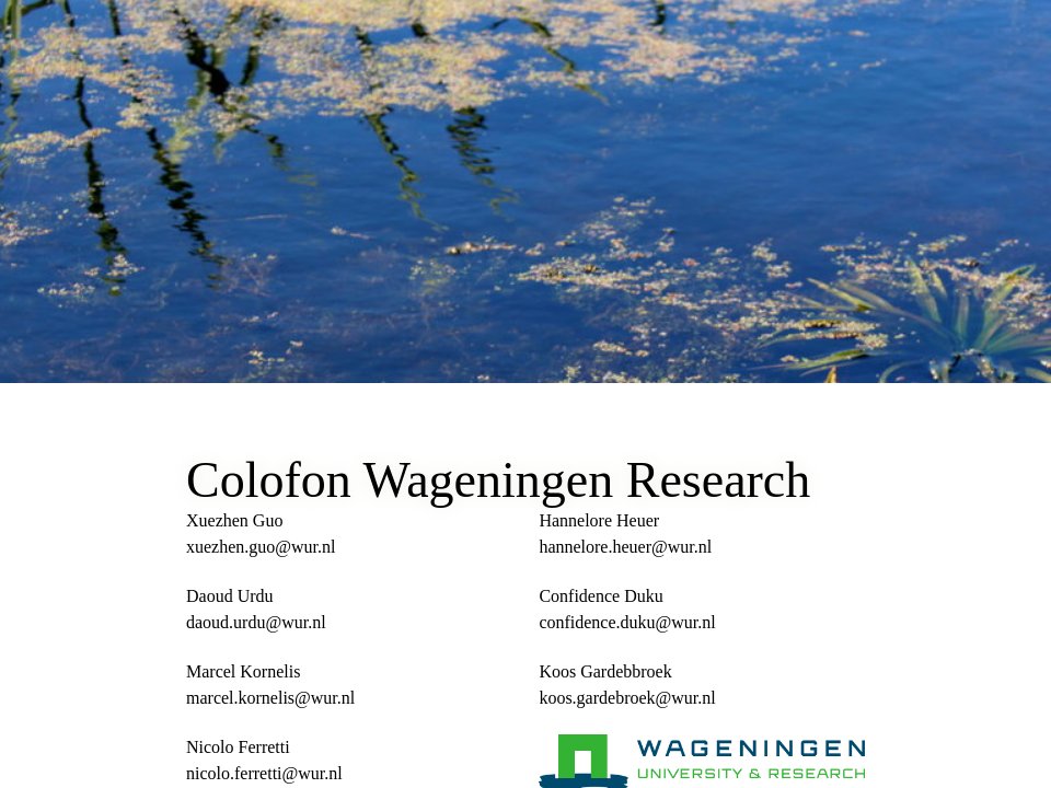 Colofon and Contact - Playbook Imagine Food Systems 2100 EN